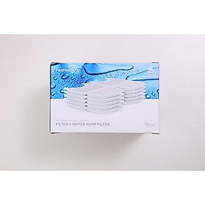 FEELNEEDY 10 Pack Pet Water Fountain Filter Replacement for 135 fl oz/4L Wilreless Cat Water Fountain (for YPD-C004S,YPD-C004P)