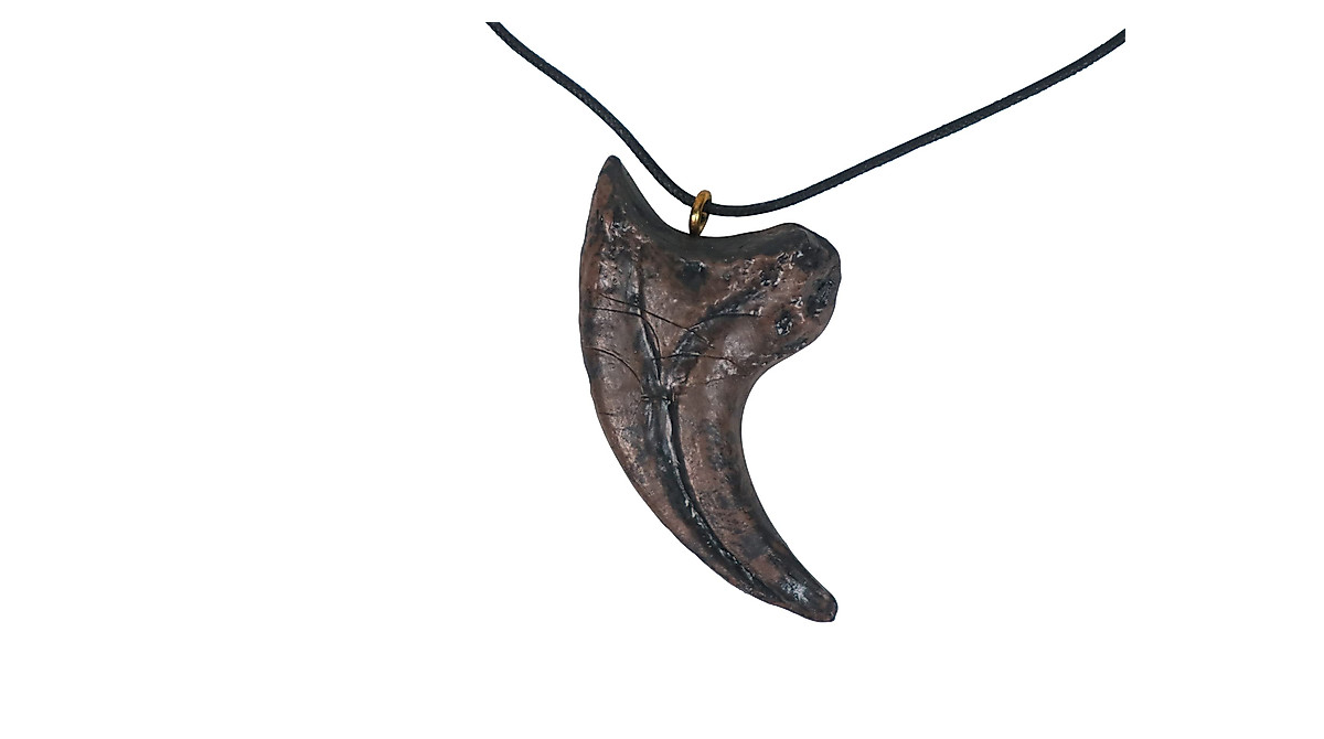 Velociraptor Dinosaur Claw Pendant Necklace by Mid-Land