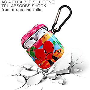 with Fashion Kawaii Lanyard Keychain，Cute Interesting Soft TPU Airpod 1/2 Case，Suitable Man Women Girl Airpod Case