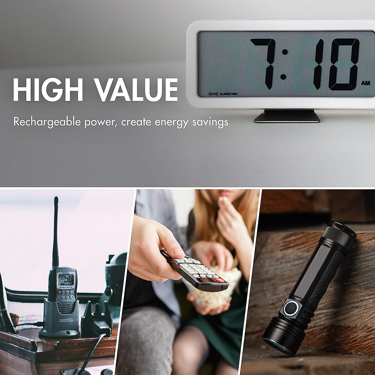 Tenergy AA AAA C D 9V Battery, NiMH Rechargeable Batteries Combo, 68 Pack, 24 Pack AA Cells, 24 Pack AAA Cells, 8 Pack C Cells, 8 Pack D Cells and 4 Pack 9V Batteries