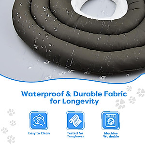 Dinram Soft Dog Cone for Recovery, Adjustable Pet Cone Alternative, Comfy Elizabethan Collar for Small Dogs and Cats After Surgery, Grey, S