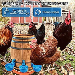 MYGIIKAKA Chicken Waterer Larger Automatic Chicken Waterer Cups DIY Poultry Chicken Waterer Kit 5 Gallon for Chicken, Duck, Goose, Rabbit (6 Pack)