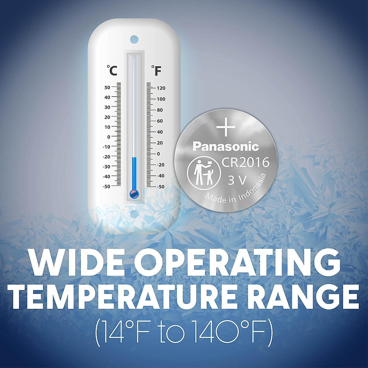 Panasonic CR2016 3.0 Volt Long Lasting Lithium Coin Cell Batteries in Child Resistant, Standards Based Packaging, 2-Battery Pack