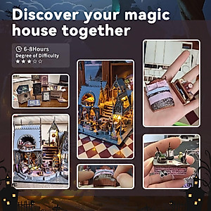 Flever Dollhouse Miniature DIY House Kit Creative Room with Furniture for Romantic Artwork Gift (Luna Magic House)
