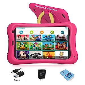 NOBKLEN Kids Tablet 7 Inch Tablet - 2GB RAM and 32GB Storage, 3000mAh Battery, Dual Cameras, and Parental Controls