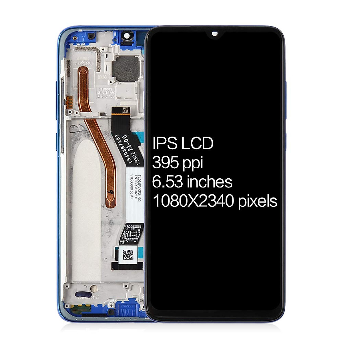 A-MIND for XiaoMi Redmi Note 8 Pro 6.53inchTouch Screen Digitizer LCD Display Assembly Replacement Kits,with Screen Protector+Tools (Blue with Frame)