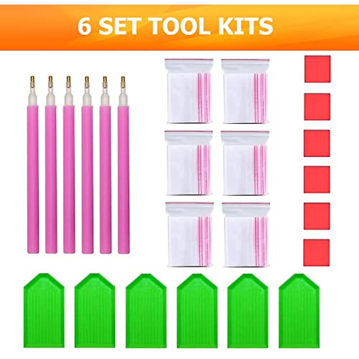 Diamond Painting Kits for Adults and Kids,6 Pack DIY 5D Diamond Painting Kits,Full Drill DIY Animals Paint by Number Diamond Art Paintings Home Wall Decor (16x12inch/40x30cm)