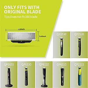 YINKE Guide Comb Body Skin For Philips OneBlade & One Blade Pro QP2520 QP2530 QP2620 QP2630 QP6510 QP6520 Face Hair Clippers Beard Trimmer Replacemen Pack Kit (6pc)