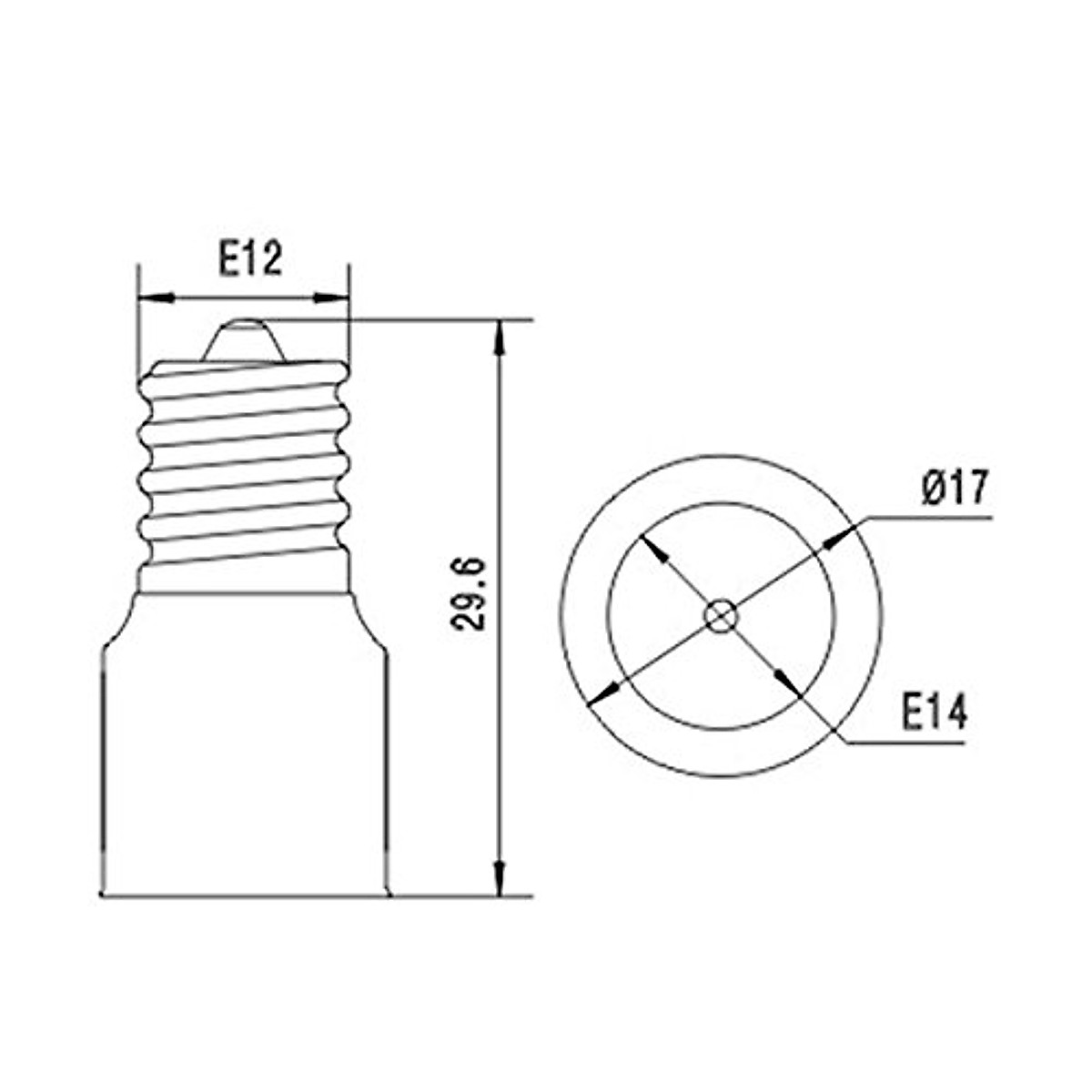 6pcs E12 to E14 Adapter,E12 to E14 Lamp Socket Adapter, Lamp Holder LED Bulb Base Adapter, E12 US Chandelier Base to E14 EU Candelabra Base Converter(6pcs E12 to E14 Adapter)