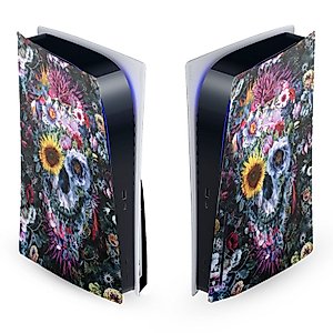 Head Case Designs Officially Licensed Riza Peker Skull Art Mix Vinyl Faceplate Sticker Gaming Skin Decal Cover Compatible with Sony Playstation 5 PS5 Disc Edition Console