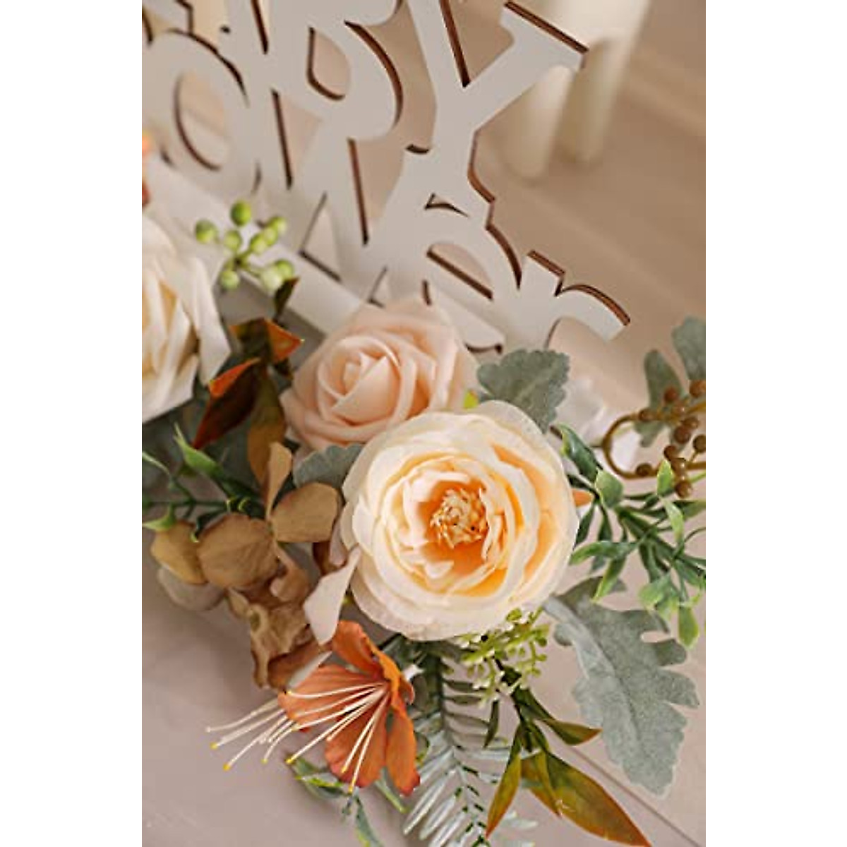 rongflower Champagne Artificial Flowers Combo Box Set Fake Flowers with Stems for DIY Wedding Bridesmaid Bridal Bouquets Centerpieces Party Home Decoration