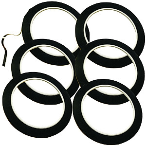 GoProver 6 Pack 3mm 1/8 inch Width Graphic Tape Whiteboard Tape Self Adhesive Chart Line Tape Grid Marking Tapes Gridding Tape Art Artist Tape, 108 feet feet Long Per Roll