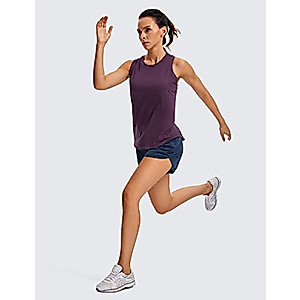 CRZ YOGA Lightweight Racerback Tank Tops for Women High Neck Workout Athletic Running Sleeveless Shirts Deep Crocus Violet3 Medium