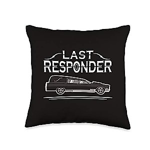 Graveyard Gossip Mortician Hearse Last Responder Mortuary Hearse Driver Throw Pillow, 16x16, Multicolor