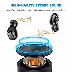 Erligpowht Bluetooth 5.0 Wireless Earbuds with 2000mAh Charging Case Stereo Headphones 90Hours Continuous Playback in Ear Built in Mic Headset Premium Sound with Deep Bass for Sport