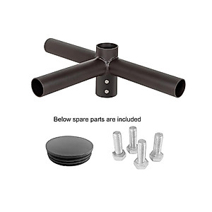 Tenon Adapter with 3 Horizontal at 90 Degree Tenons,Bronze Spoke Bracket for 3 Lights