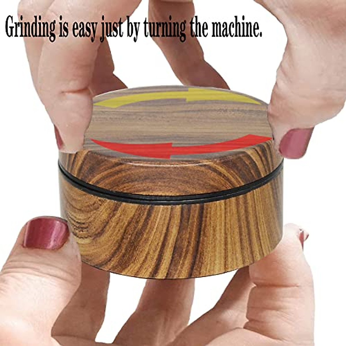 Maisseide 2.17Inch Multipurpose Crusher 2 Pieces,Portable- Manual,Steel Alloy Plus High-Strength Plastic Material (Wood Grain 02)