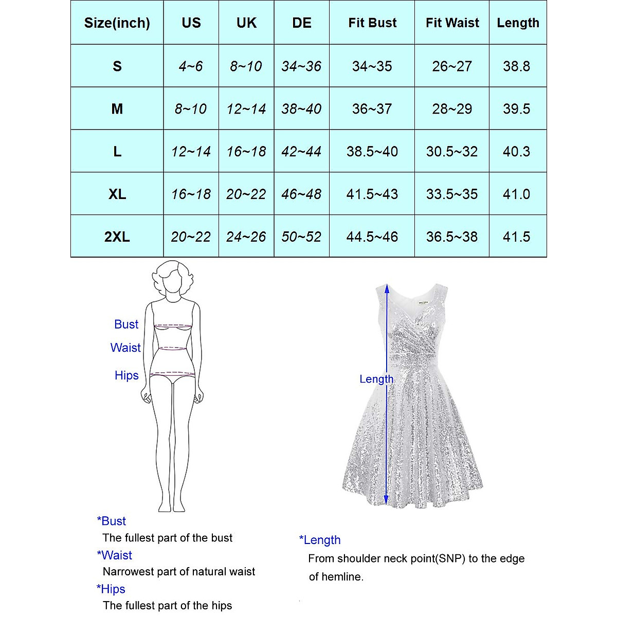 GRACE KARIN Sexy Sequin Party Dresses for Women Wedding Guest Dress Rose Gold Size XL