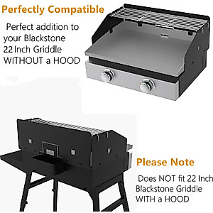 22 Inch Griddle Wind Guard/Wind Screen and Griddle Warming Rack for Blackstone 22 Inch Griddle, Griddle Accessories Kit for Blackstone (For 22")