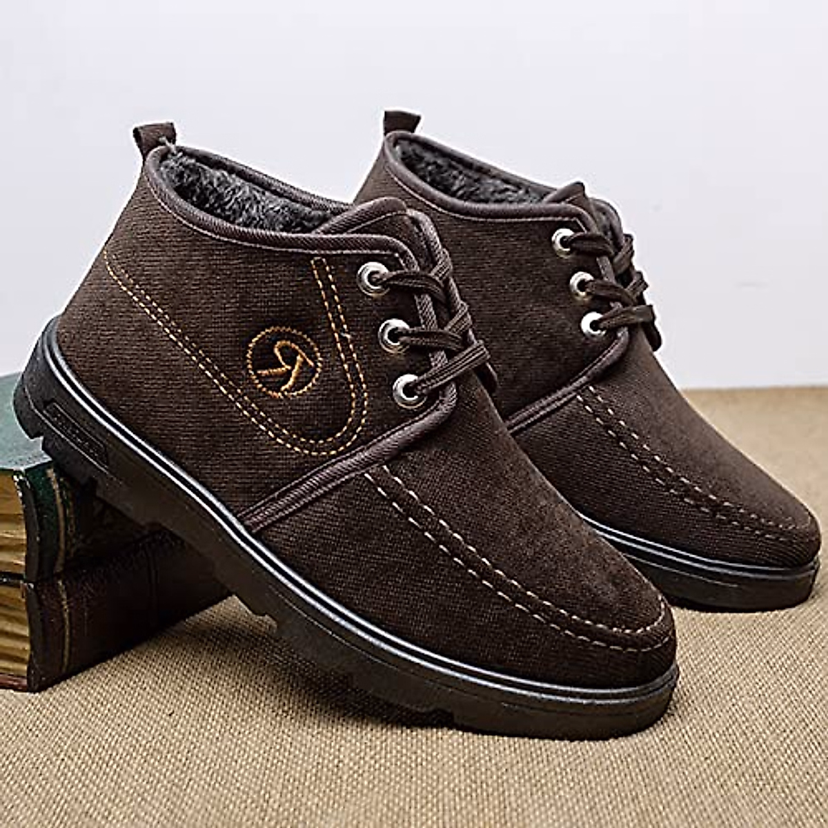 Boots for Men,Mens Trekking Backpacking Snow Boots Waterproof Winter Boots Fur Lined Non Slip Hiking Boots Warm Boots