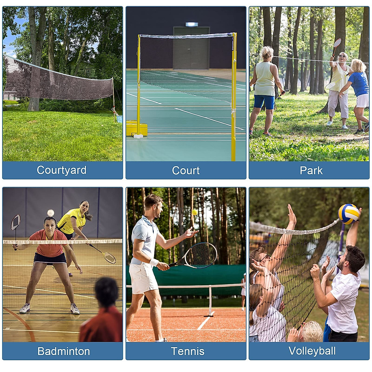 BORDSTRACT Badminton Net, 21.3 x 1.6 Ft Polypropylene Replacement Badminton Net, Professional Regulation Net for Volleyball, Badminton, Pickleball, School, Yard, Training, Entertainment(Date Red)