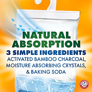 Arm & Hammer Essentials Hanging Moisture Absorber and Odor Eliminator, 17.5 oz., 3 Pack, Fragrance Free, Moisture Absorbers for Closets, Laundry Rooms and Bedrooms, Long-Lasting Freshness