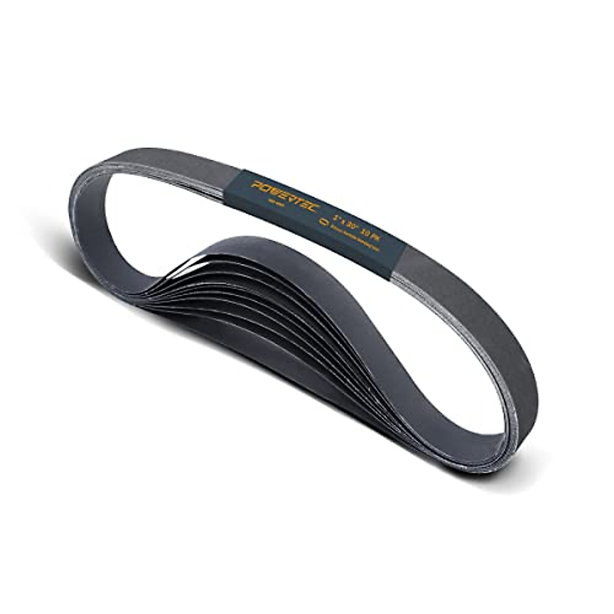 POWERTEC 457600 1 x 30 Inch Sanding Belts, 600 Grit Silicon Carbide Belt Sander Sanding Belt for Belt Sander, Belt and Disc Sander, Woodworking, Metal Polishing & Grinding, Knife Sharpening, 10PK