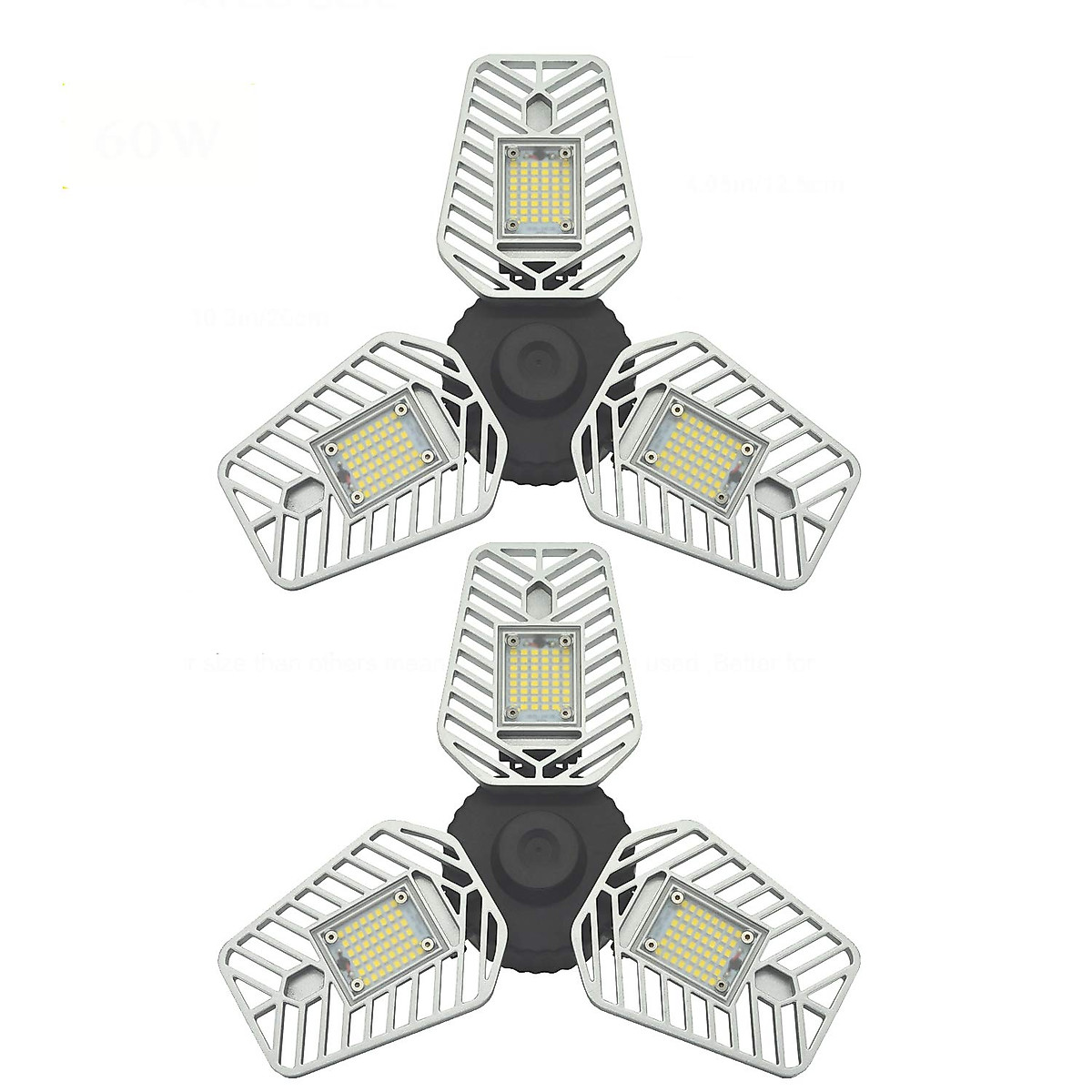 LED Garage Lights 2pack, 60W Daywhite LED Garage Ceiling Lights, 6500Lm led Garage Light CRI 80 led Adjustable Garage Light,led Lights for Garage Barn,Warehouse,Basement