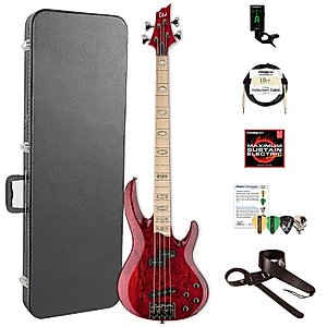 ESP LRB1004SMSTR-KIT-2 RB Series RB-1004SM STR 4-String Electric Bass, See Thru Red