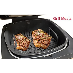 Grill Grate Compatible with Ninja AG301 Foodi,Accessories for Ninja Foodi 5-in-1 Indoor Grill,Non-stick Replacement Grill Griddle for Ninja Foodi AG300,AG400,AG302,EG201,LG450CCO,LG450CO,IG351A,IG302Q