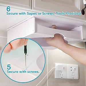 Aucuqu 10-inch Paper Plate Dispenser, Under Cabinet Plastic Dish Holder | Lightweight& Sturdy - White