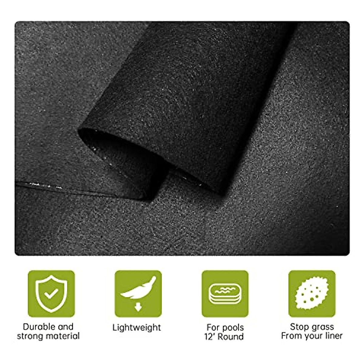 Jantens 12 Foot Round Pool Liner Pad for Above Ground Swimming Pools, Made of Durable Material - Prevents Punctures and Extends Life to The Liner
