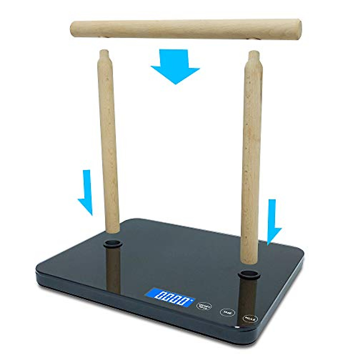 Digital Pet Bird Scale, Parrot Training Weight Scale with Perch, 0.05 Ounce Accuracy,70 Ounce Capacity, Easy Clean Black Glass Platform Suitable for Parrot and Macaws