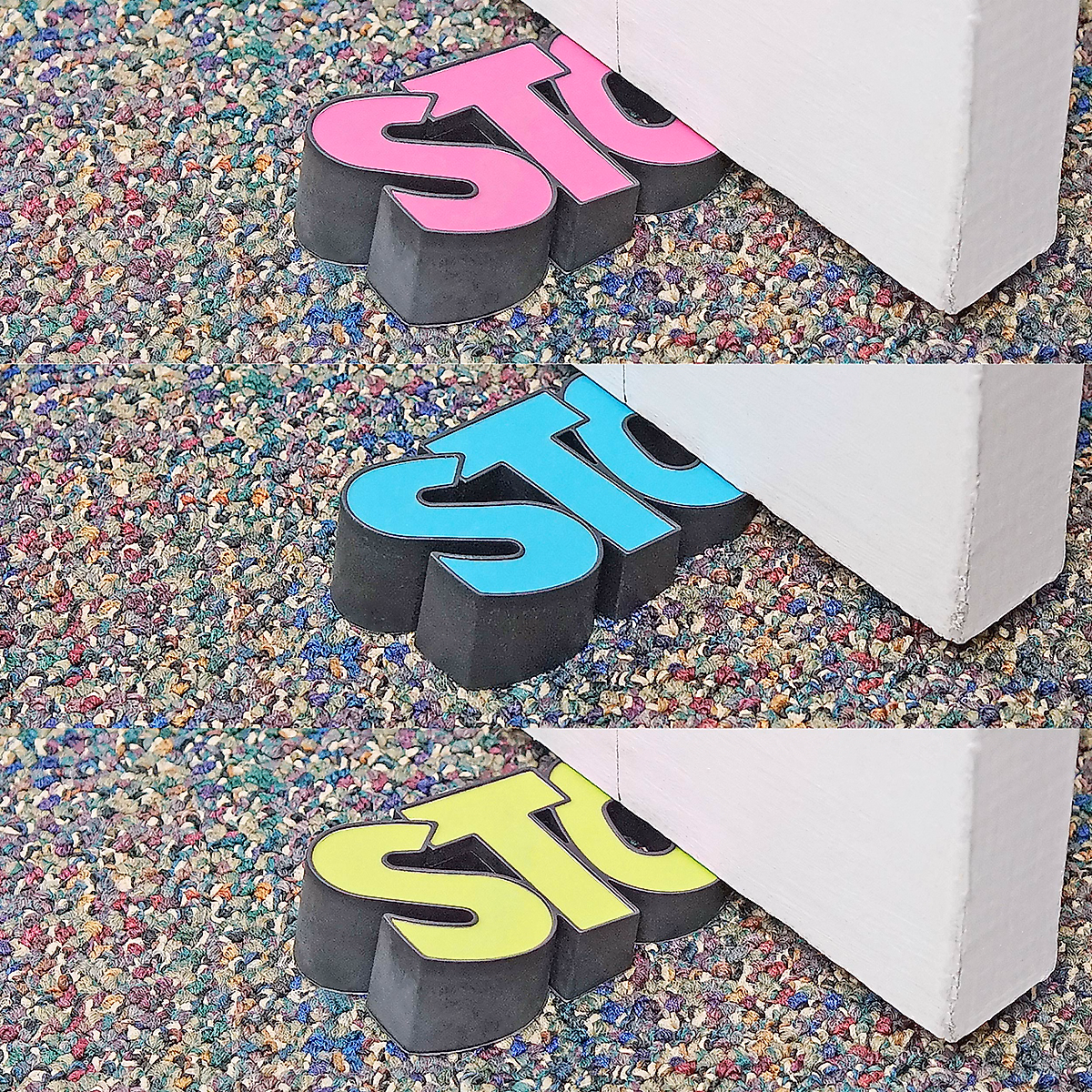 "STOP" Door Stoppers / Door Wedges, Pack of 3