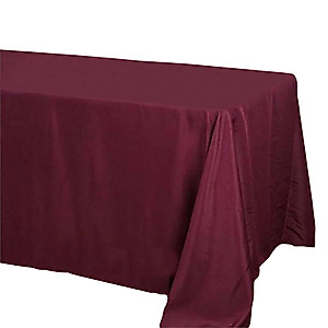 Efavormart Rectangle Tablecloth, 90"x132" Stain & Wrinkle Resistant Washable Table Cloth, Oblong Decorative Polyester Fabric Table Cover for Dining, Party, Wedding & Baby Shower- Burgundy