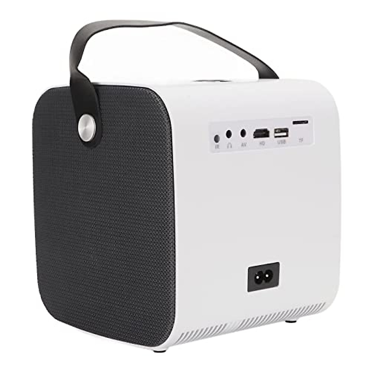 Projector, 150LM Built in Speaker Noise Cancellation Movie Projector 30‑120 Inch Portable with Remote Control for Home for Windows 10 (US Plug)