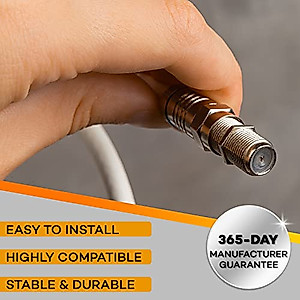 ASNQ RG6 Coaxial Cable Connector Set 75 OHM - High-Speed Premium Coax Cable 30FT - for Internet Digital TV Satellite and Aerial Connections - Includes 4 Extension Couplers to Connect Cable Extensions