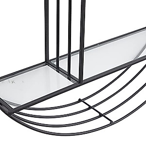 CosmoLiving by Cosmopolitan Metal Round 2 Shelves Wall Shelf, 32" x 6" x 32", Black