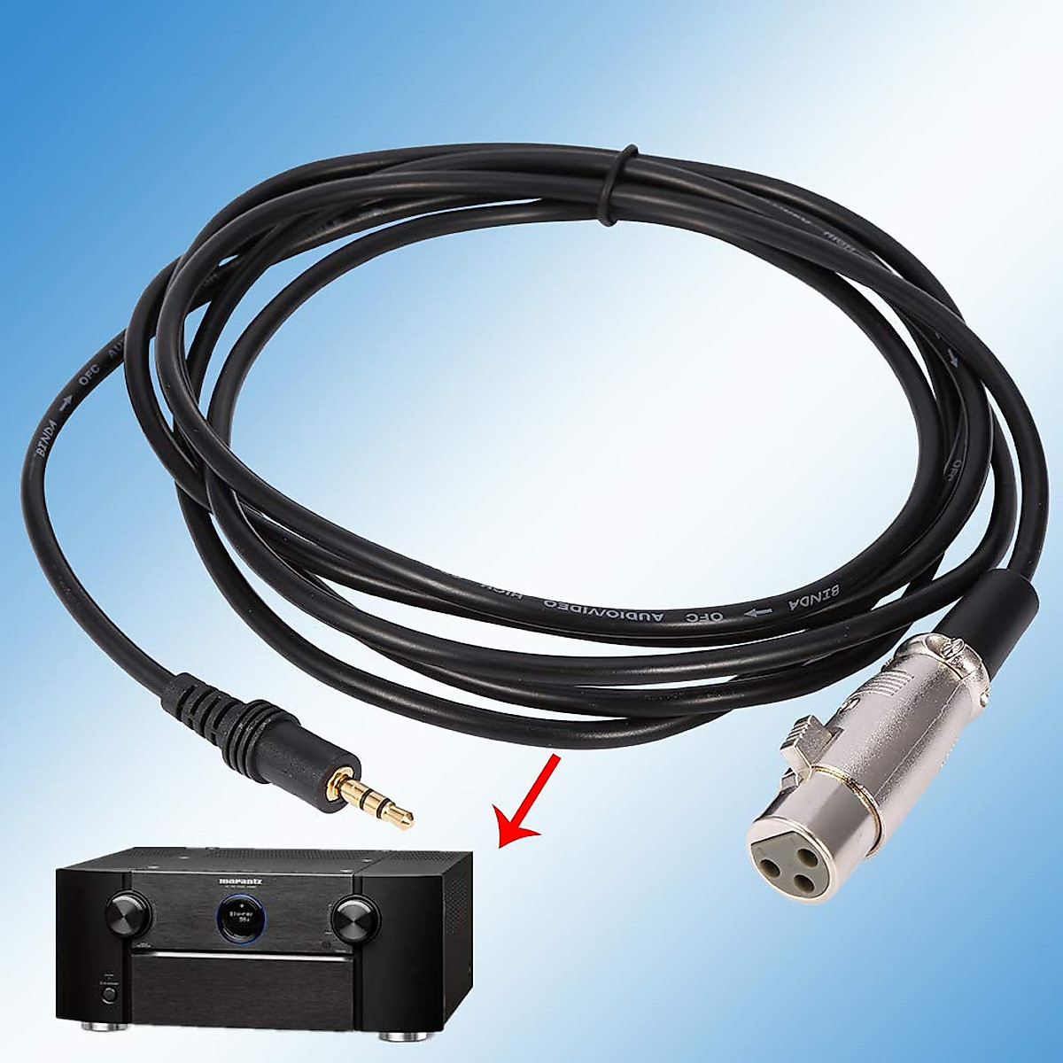 10FT 3 Pin XLR Connector, Female to 1/8" 3.5mm Male Jack Microphone Audio Cord Cable Mini Jack AUX Cord Audio Cable - 3 Meters