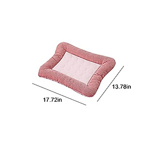 Dog Bed Mat - Soft Crate Mat with Anti-Slip - Pet Mattress for Dog/Cat Sleeping/2183 (Color : Pink)