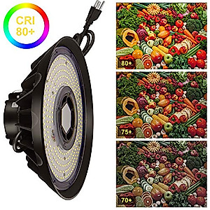 CPROSP LED High Bay Light 200W 1~10V Dimmable 5000K 26000lm with US Plug, ETL Approved, IP65 Waterproof, for Commercial Warehouse/Workshop/Wet Location Area Light, 5-Years-Guarantee