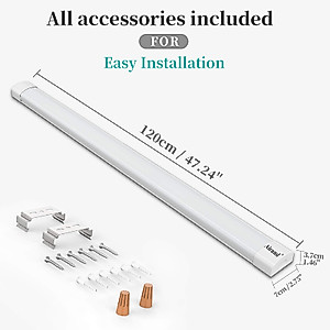 Airand LED Ceiling Light Fixture 4FT, LED Shop Light Fixture 5000K, IP66 Protection LED Garage Light Closet Light Under Cabinet Light, 36W 3600 LUX LED Tube Shop Light Work Light for Shop,Hallway