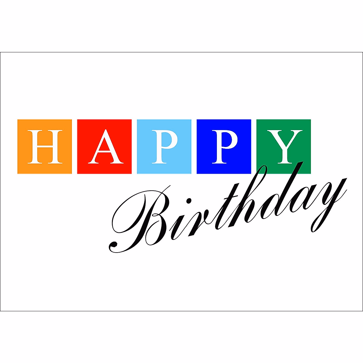Signature Cards - Birthday Greeting Cards (Blocks Of Color), 5x7 Inches, 25 Cards & 26 Bright White Envelopes (BDB100)