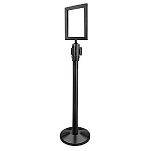 New Star Foodservice 54729 Commercial-Grade Stanchion Top Sign Frames, Black, Sign Sold Separately (Fits 2.5-Inch Post Diameter)