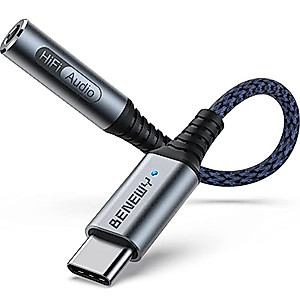 USB Type C to 3.5mm Female Headphone Jack Adapter, USB C to Aux Audio Dongle Cable Cord Compatible with Samsung Galaxy S22 S21 S20 Ultra Note 20 10 S10 S9 Plus,Pixel 4 3 2 XL,iPad Pro and More (Grey)