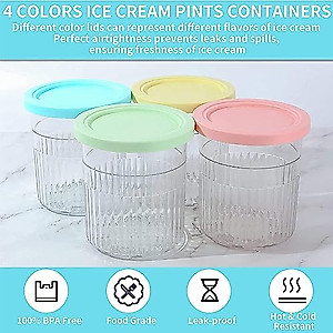 VRINO Creami Deluxe Pints, for Ninja Ice Cream Maker Cups,24 OZ Creami Deluxe Pints Bpa-Free,Dishwasher Safe Compatible NC500,NC501 Series Ice Cream Maker