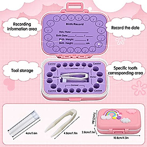 Caffox Tooth Holders for Kids Keepsake, Baby Teeth Keepsake Box, Tooth Saver, Tooth Container for Lost Teeth, Teeth Storage Holder for Tooth Fairy (Pink)