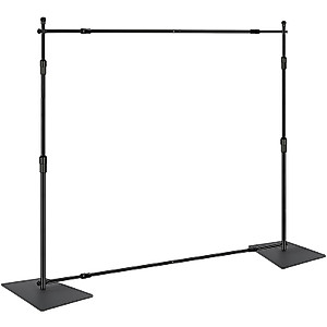 VEVOR 10ft x10ft Pipe and Drape Kit, Heavy Duty Backdrop Stand with Carbon Steel Base, Adjustable Backdrop Support with 2 Clamps and A Carry Bag for Wedding, Party, Event, Photography and Exhibition
