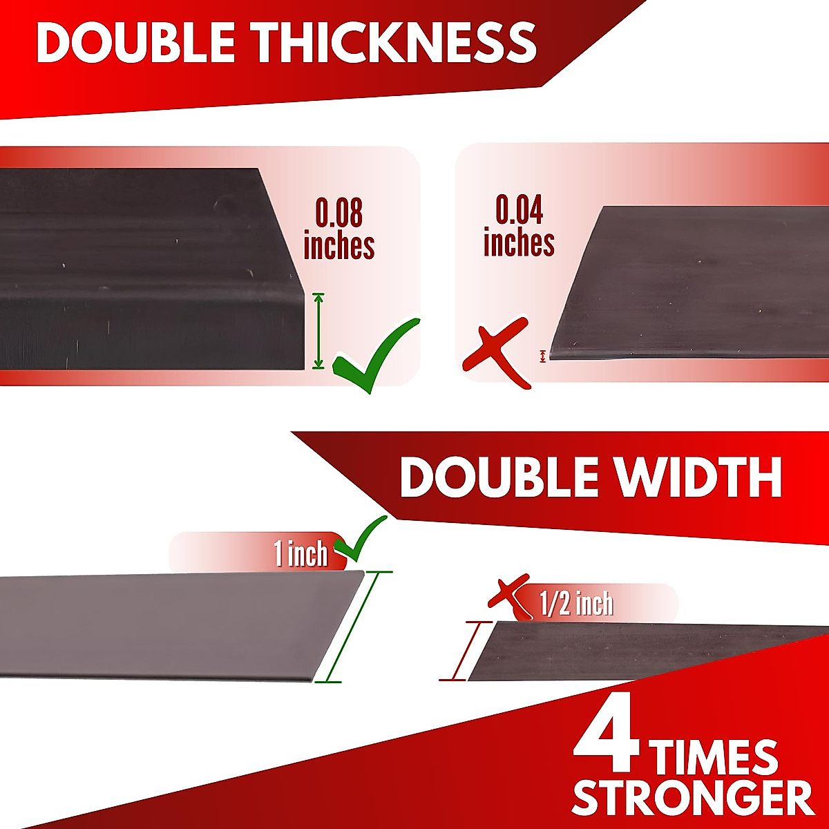 NextClimb - Flat Adhesive Magnetic Strips, Extra Strong Magnetic Strips with Adhesive Backing, Magnet Strips for Most Surfaces, Lightweight Flat Magnets (1 x 5.8 in, 3M Tape 5-Pack)