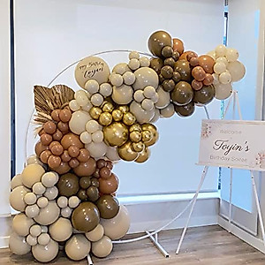Brown Balloon Garland Kit, JOGAMS 129 Pack Neutral Balloon Arch, 5/10/18 Inch Brown Nude Balloons for Baby Shower Bridal Shower Birthday Decorations Neutral Theme Party Decorations